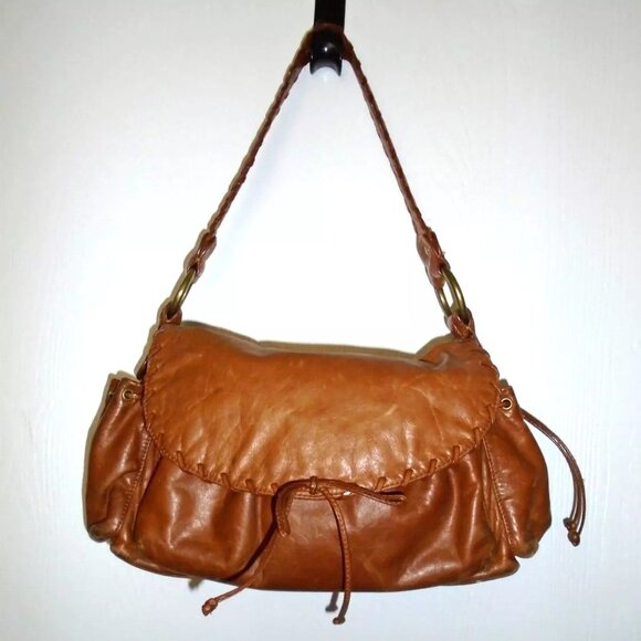 Kooba | Bags | Kooba Sienna Camel Leather Harness Ring Whipped Stitched ...